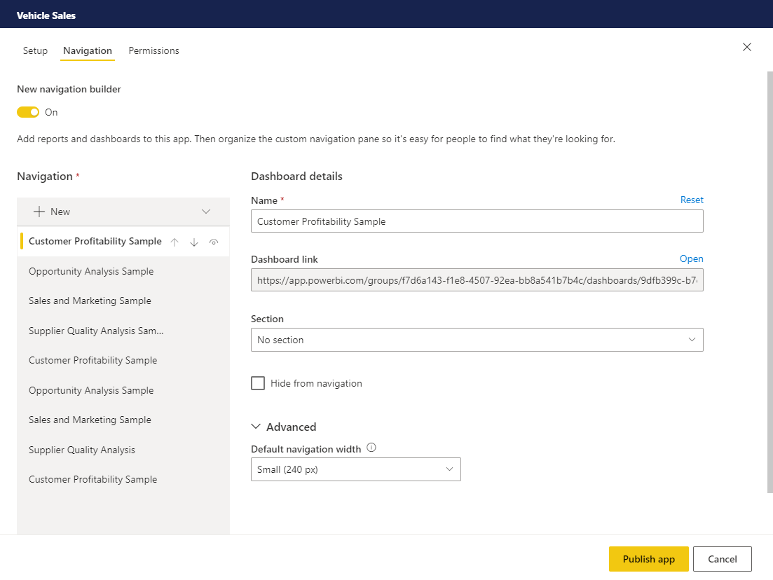 Designing custom navigation for Power BI apps is now available ...
