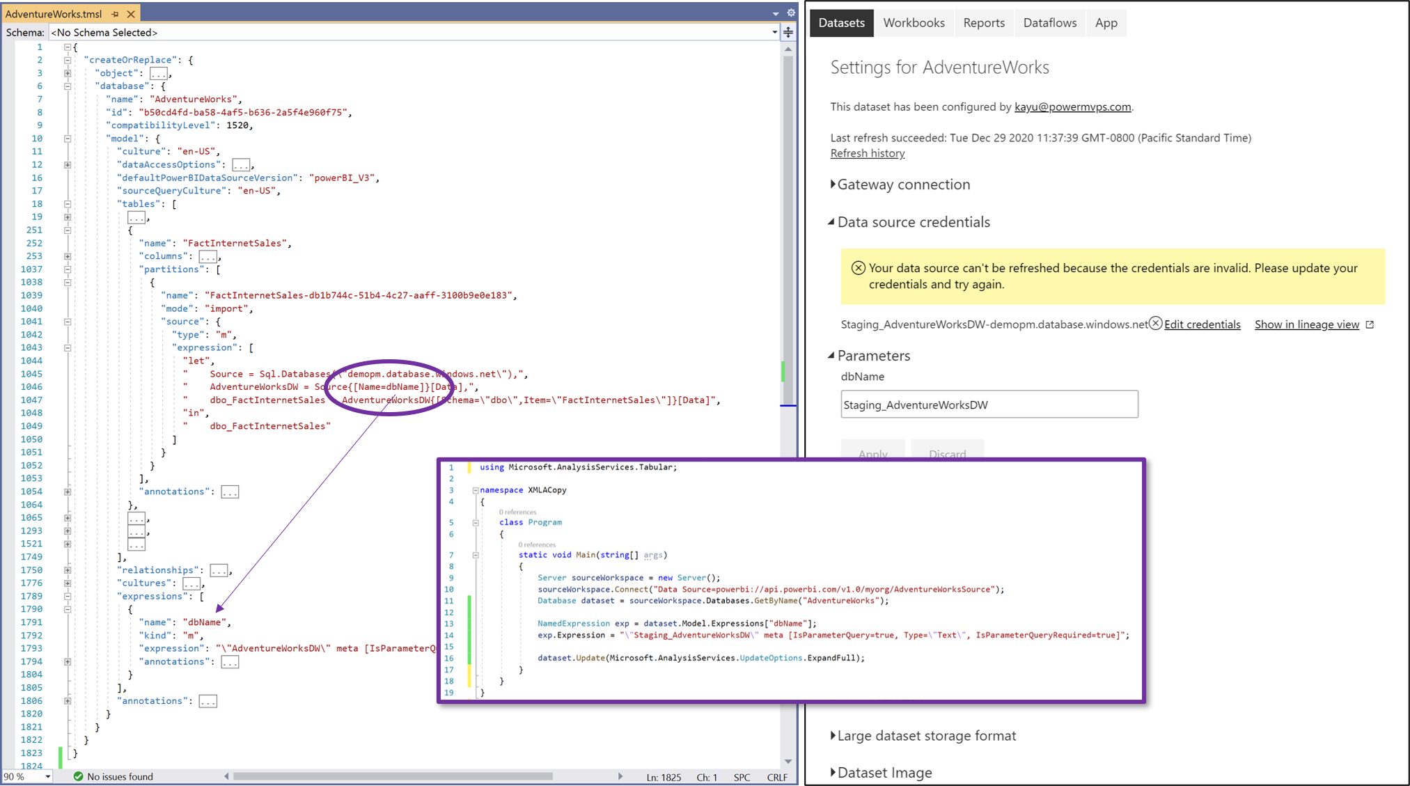 Using XMLA endpoints to change data sources in a Power BI dataset | Microsoft Fabric Blog ...