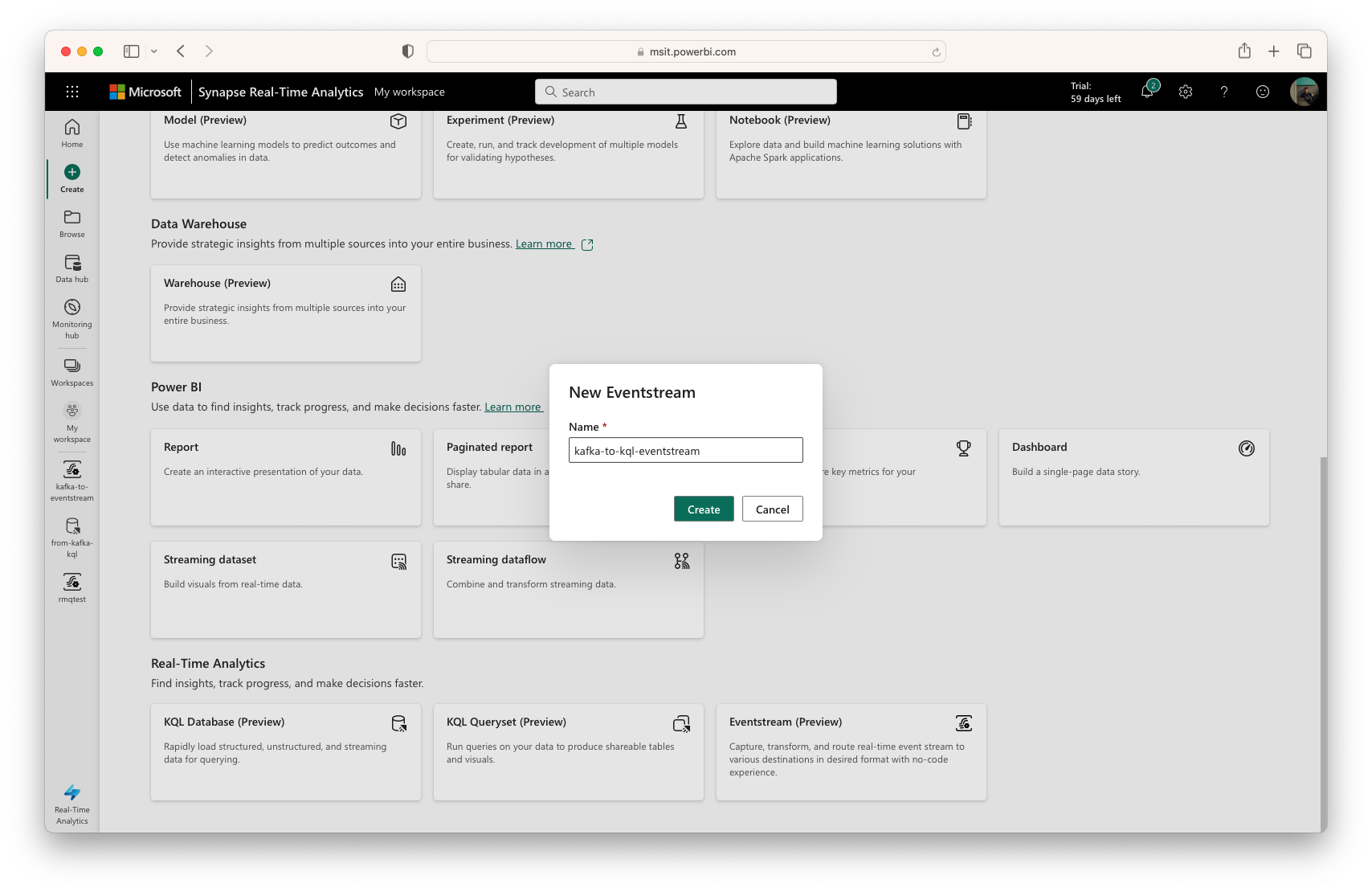 Sending data to Synapse Real-Time Analytics in Fabric from Apache Kafka Ecosystems using Java ...
